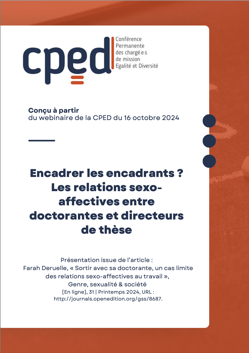Encadrer les encadrants ? Les relations sexo-affectives entre ...